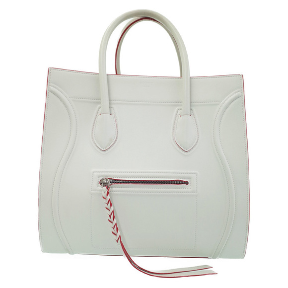 Celine | Bags | Celine Small Square Phantom Tote Bag White Red | Poshmark
